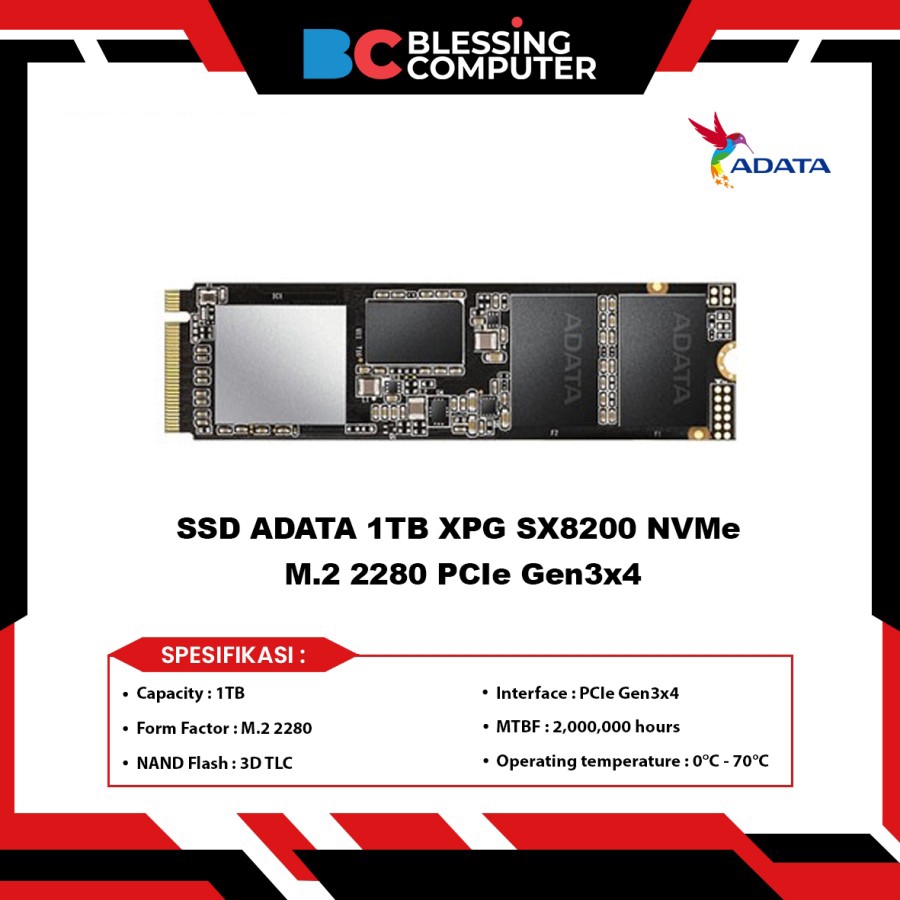Jual SSD ADATA 1TB XPG SX8200 NVMe M.2 2280 PCIe Gen3x4 | Shopee Indonesia