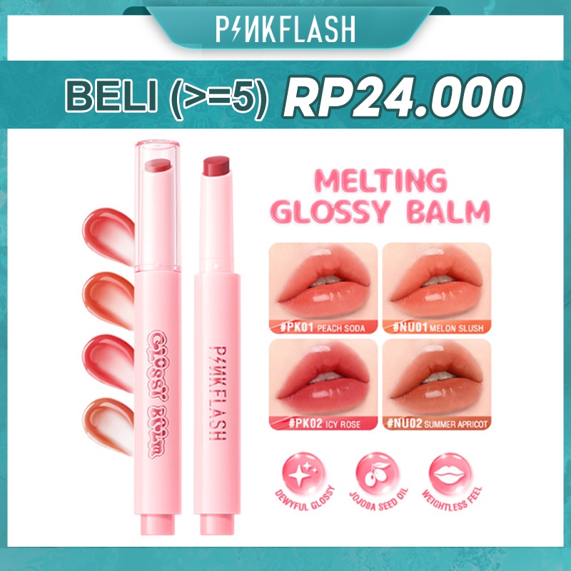 Jual PINKFLASH Melting Glossy Balm Dewyful Glossy Long-lasting Moisture Lip Balm Multiple ...