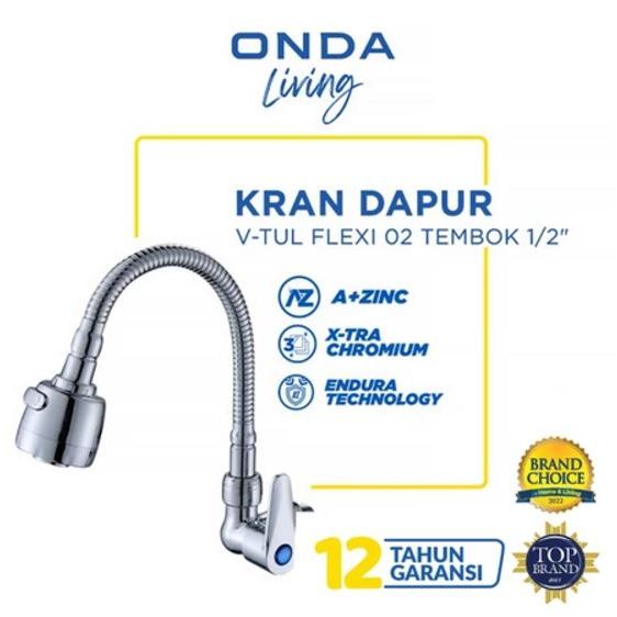 Jual Kran leher angsa fleksibel engkol tembok Onda V TUL 02 1/2 ...