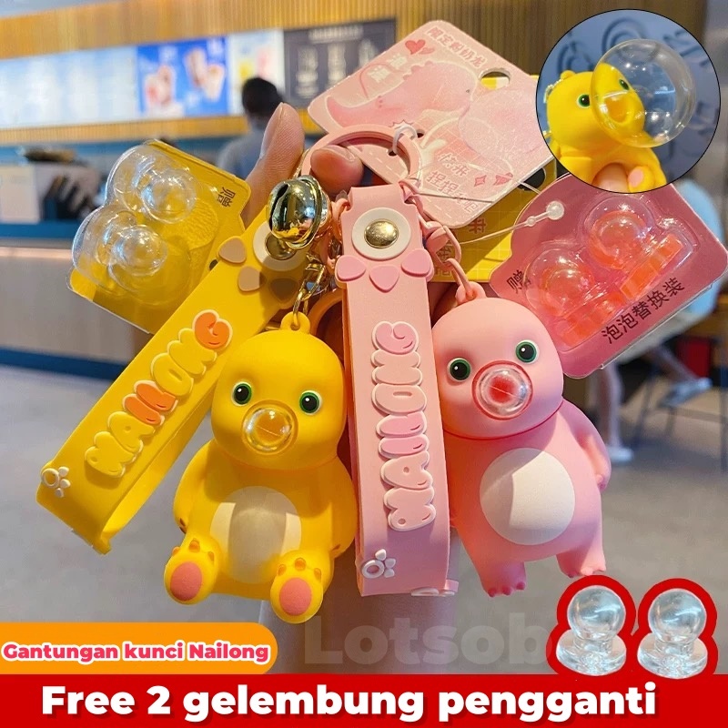 Jual Gantungan kunci dino kuning gelembung viral nailong gantungan ...