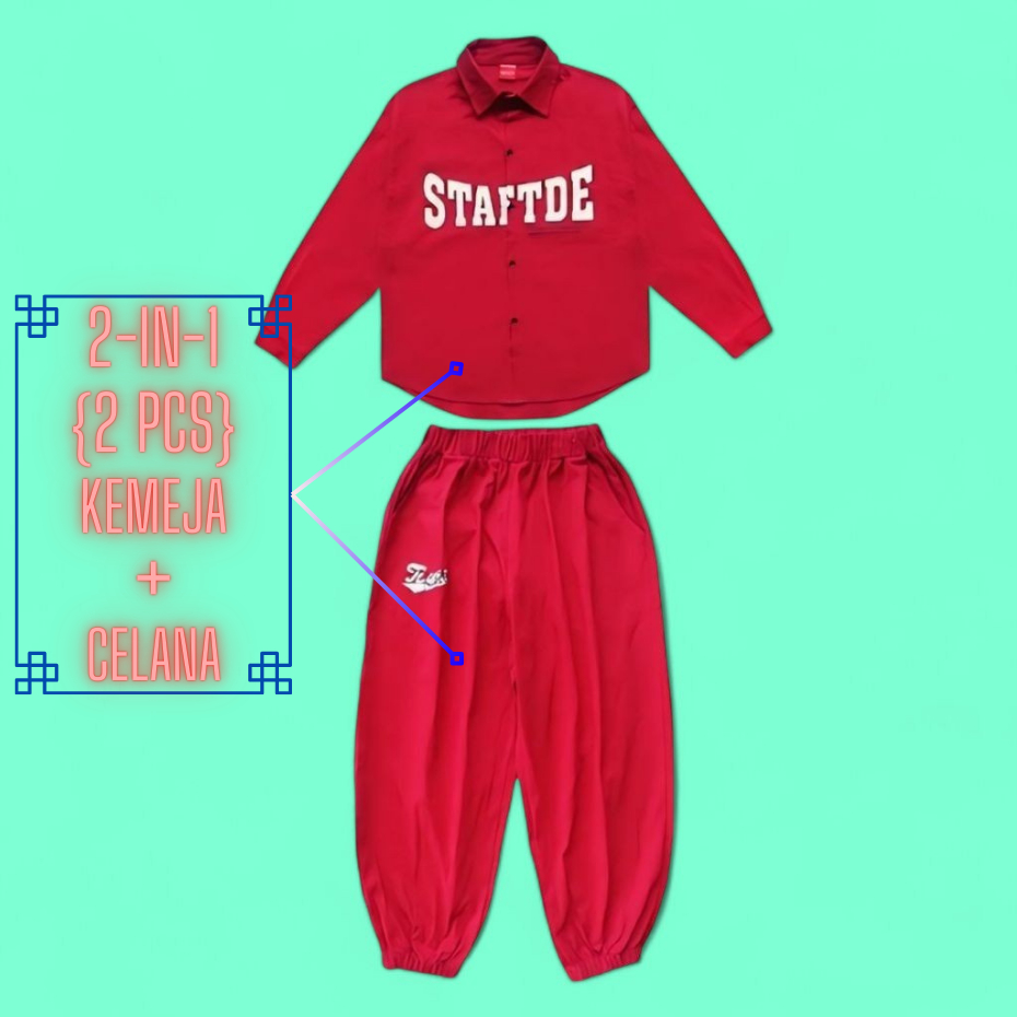 Jual REXY Setelan Baju Dance Anak Korean Style Atasan Kemeja Celana ...