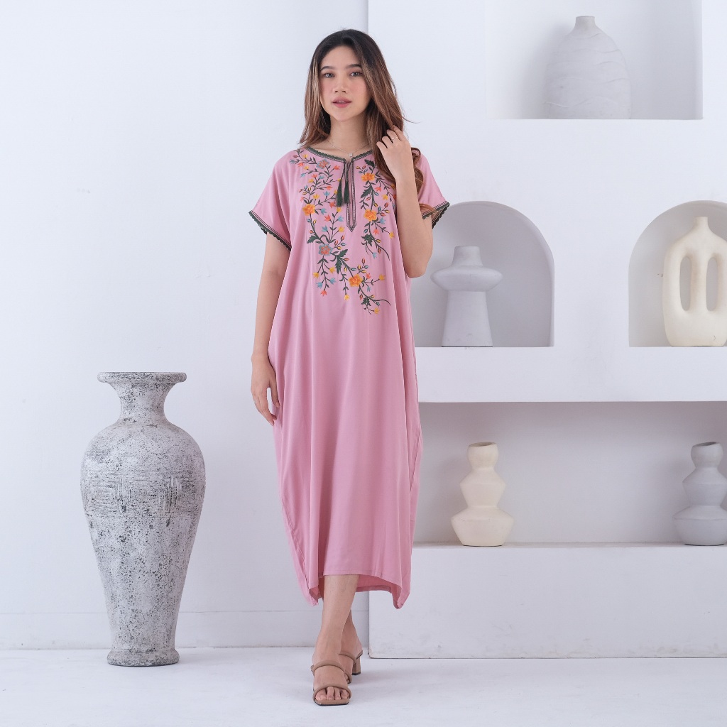 Jual Daster Bordir Elsa Katun Rayon Premium Busui Bumil Tasel Model ...