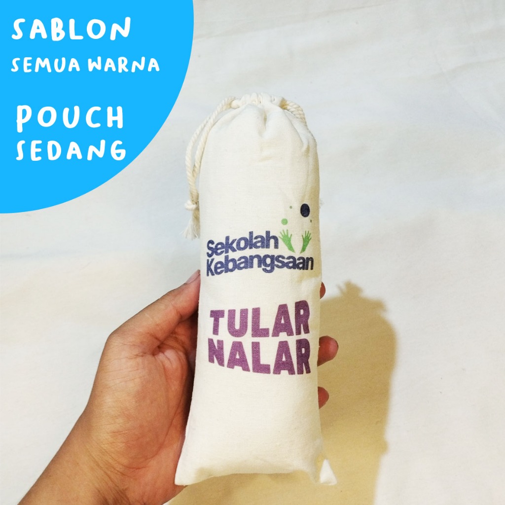Jual POUCH SERUT SEDANG, pouch serut, pouch sablon, kantong serut ...