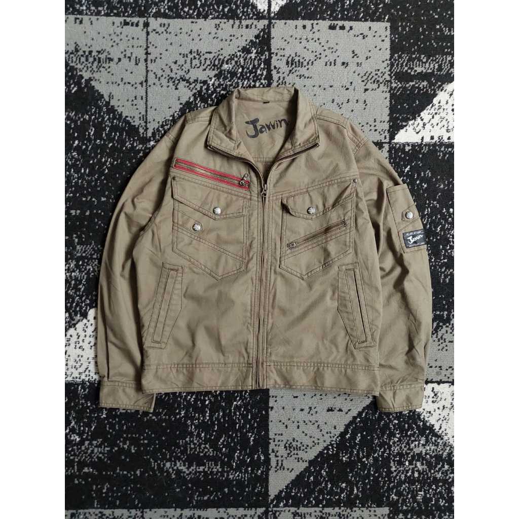 Jual Work Jacket Jawin dark green | Shopee Indonesia