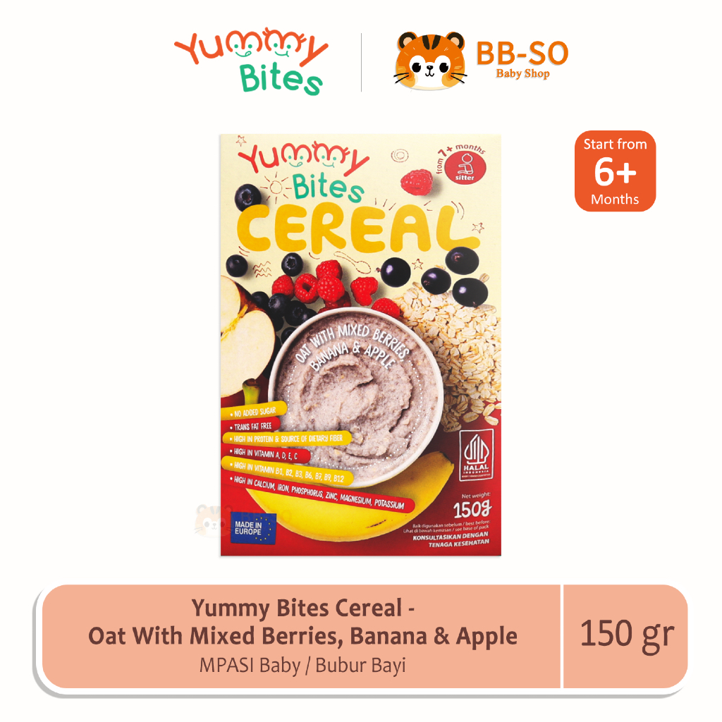 Jual Yummy Bites Cereal-Oat With Mixed Berries, Banana & Apple 150 GR ...