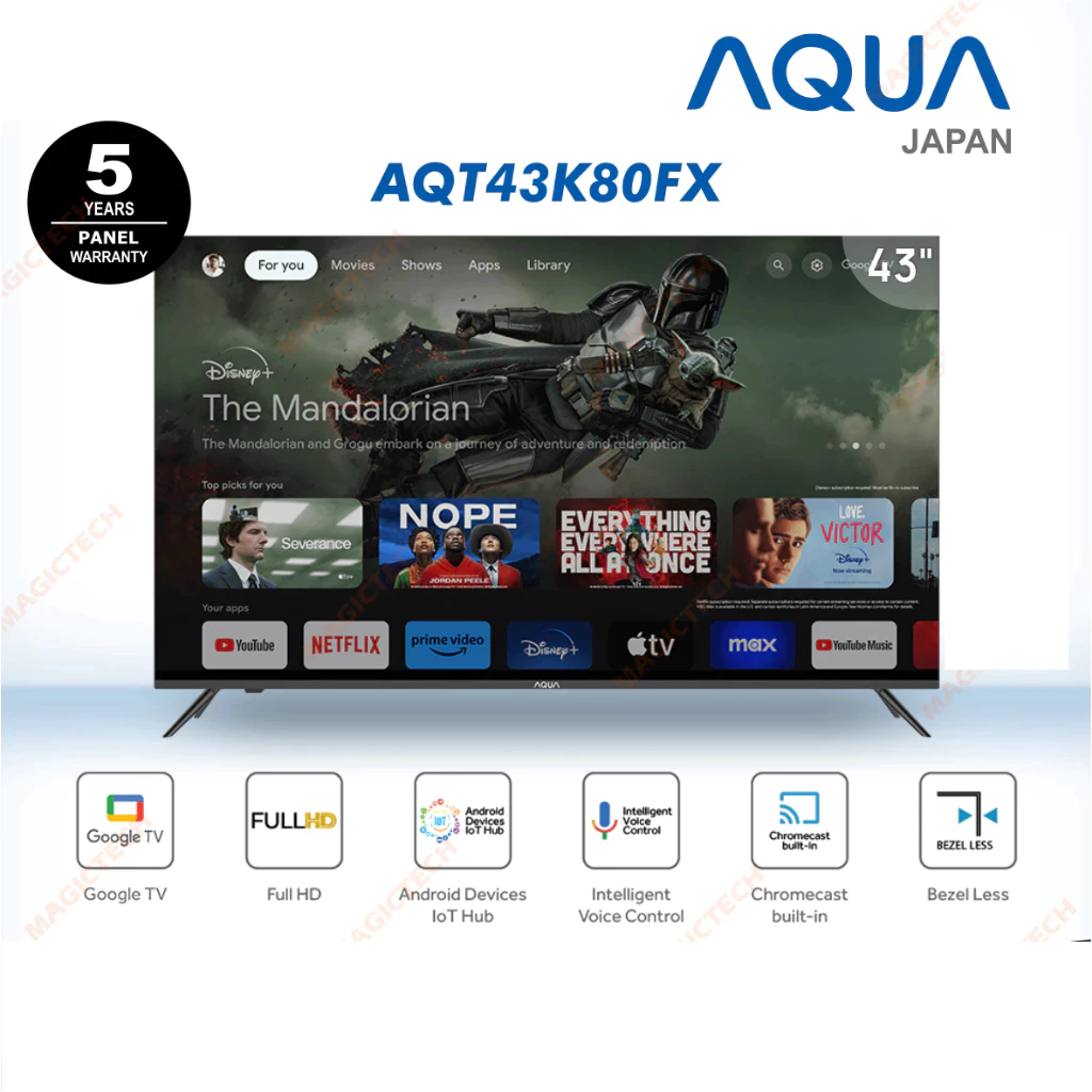 Jual NEW LED TV AQUA 43 INCH / 43" AQT43K80FX SMART GOOGLE TV FHD 43K80FX | Shopee Indonesia