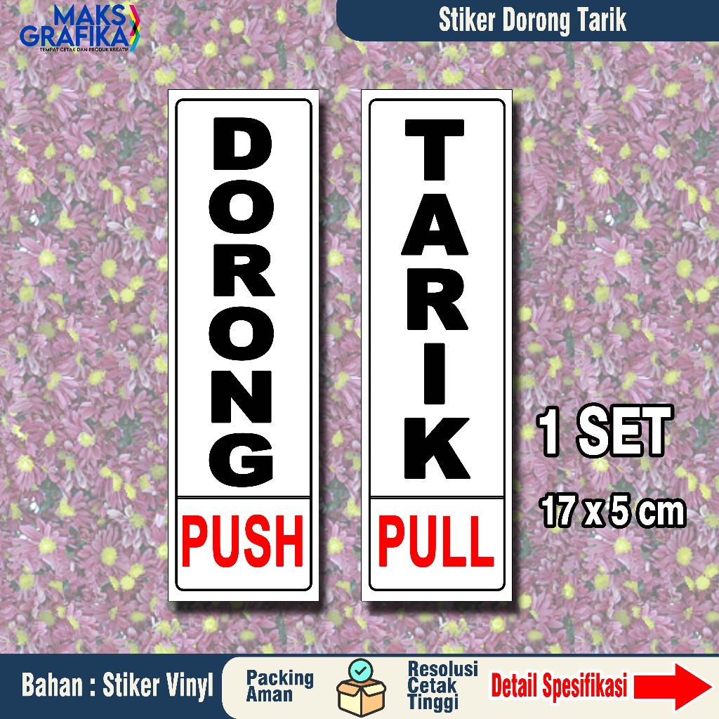 Jual STIKER DORONG - TARIK 1 SET | Shopee Indonesia