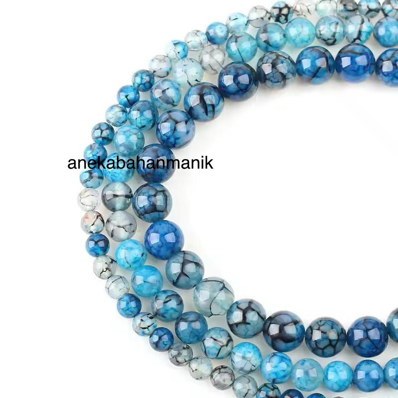 Jual Manik Batu Alam Natural Blue Dragon Veins | Shopee Indonesia