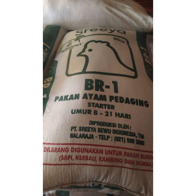 Jual 25kg Pakan Anak Ayam Bebek Puyuh Sreeya BR1 Starter 25 Kilogram atau Setengah Zak Karung ...