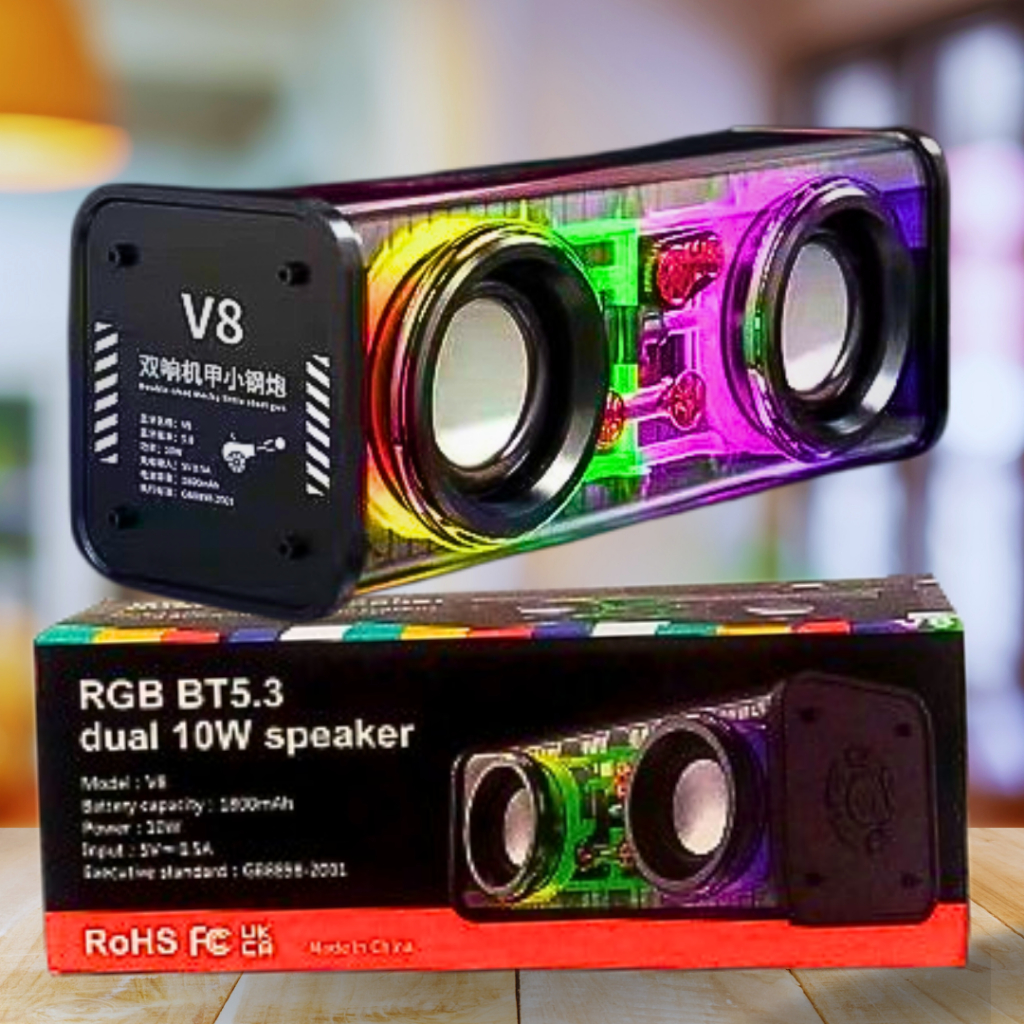 Jual Speaker Bluetooth RGB BT5.3 Dual Speaker Armour V8 | Shopee Indonesia