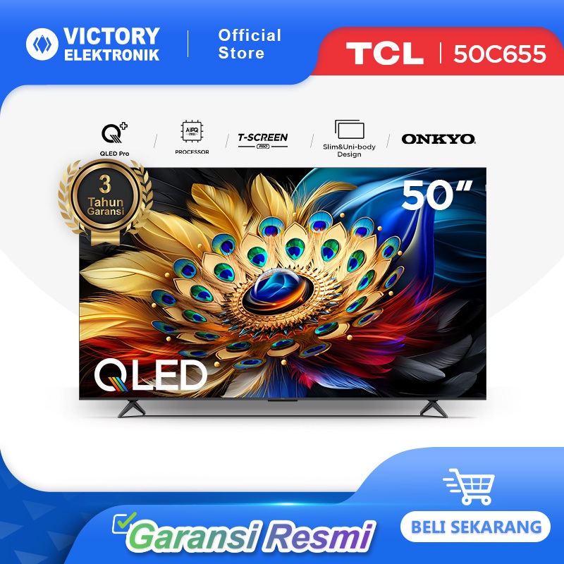 Jual TCL 50 4K QLED Google TV - SMART TV - T-Screen Pro - Dolby Atmos ...