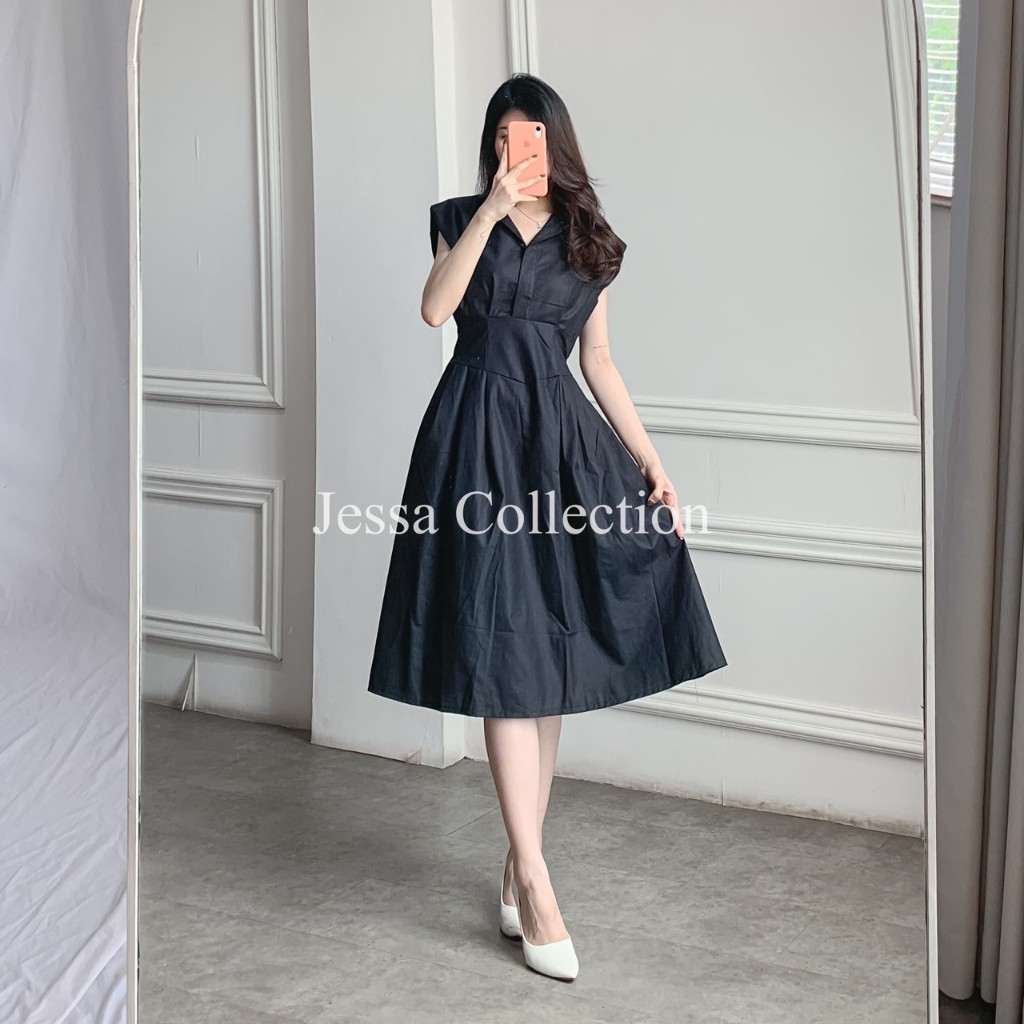 Jual Premium Aresh Dress TH 1073 COTTON Gaun Midi Wanita Tangan Pendek ...