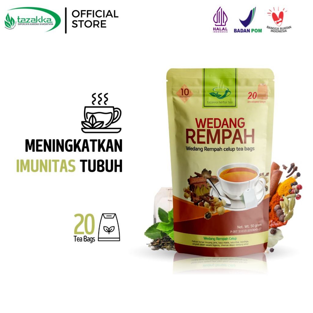 Jual TAZAKKA Wedang Rempah Teh Celup Herbal Asli Original 20 Kantong ...