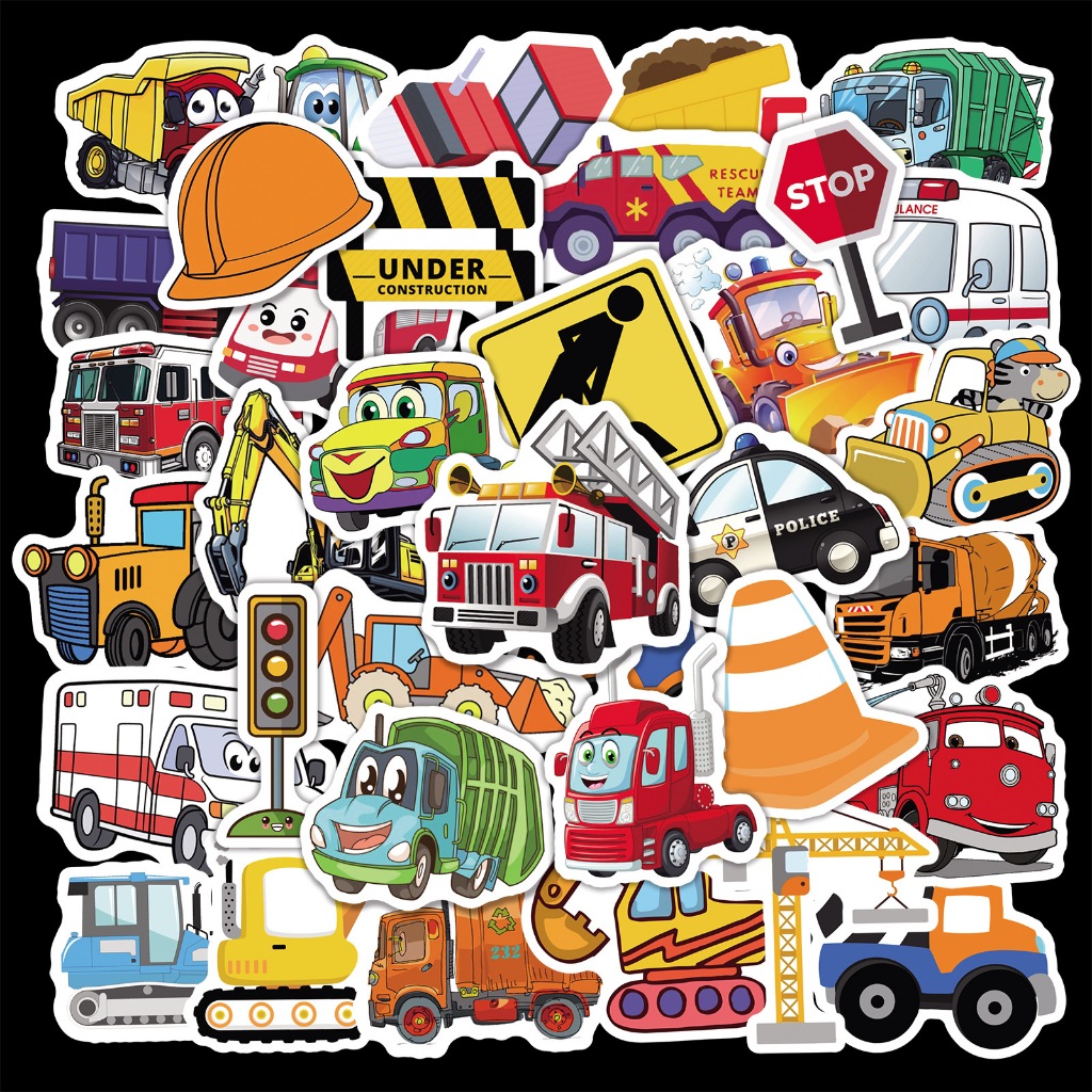 Jual STICKER VINIL ISI 50 PCS TRANSPORTASI PROYEK KONSTRUKSI ANTI AIR ...