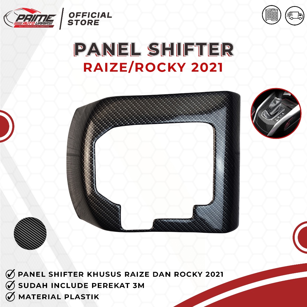Jual Cover Panel shifter Perseneling RAIZE ROCKY - CARBON | Shopee ...