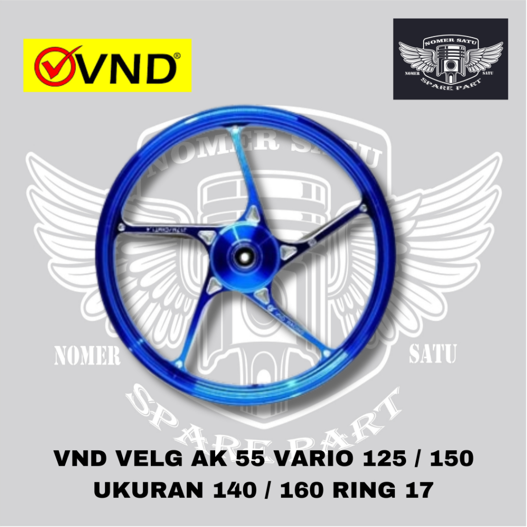 Jual VND VELG RACING AK 55 VARIO 125 / VARIO 150 SET DEPAN BELAKANG UKURAN 140 160 RING 17 ...