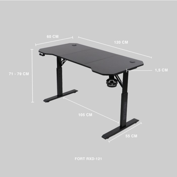 Jual MEJA GAMING Rexus Standing Desk Meja Gaming Fort RXD-121 | Shopee ...
