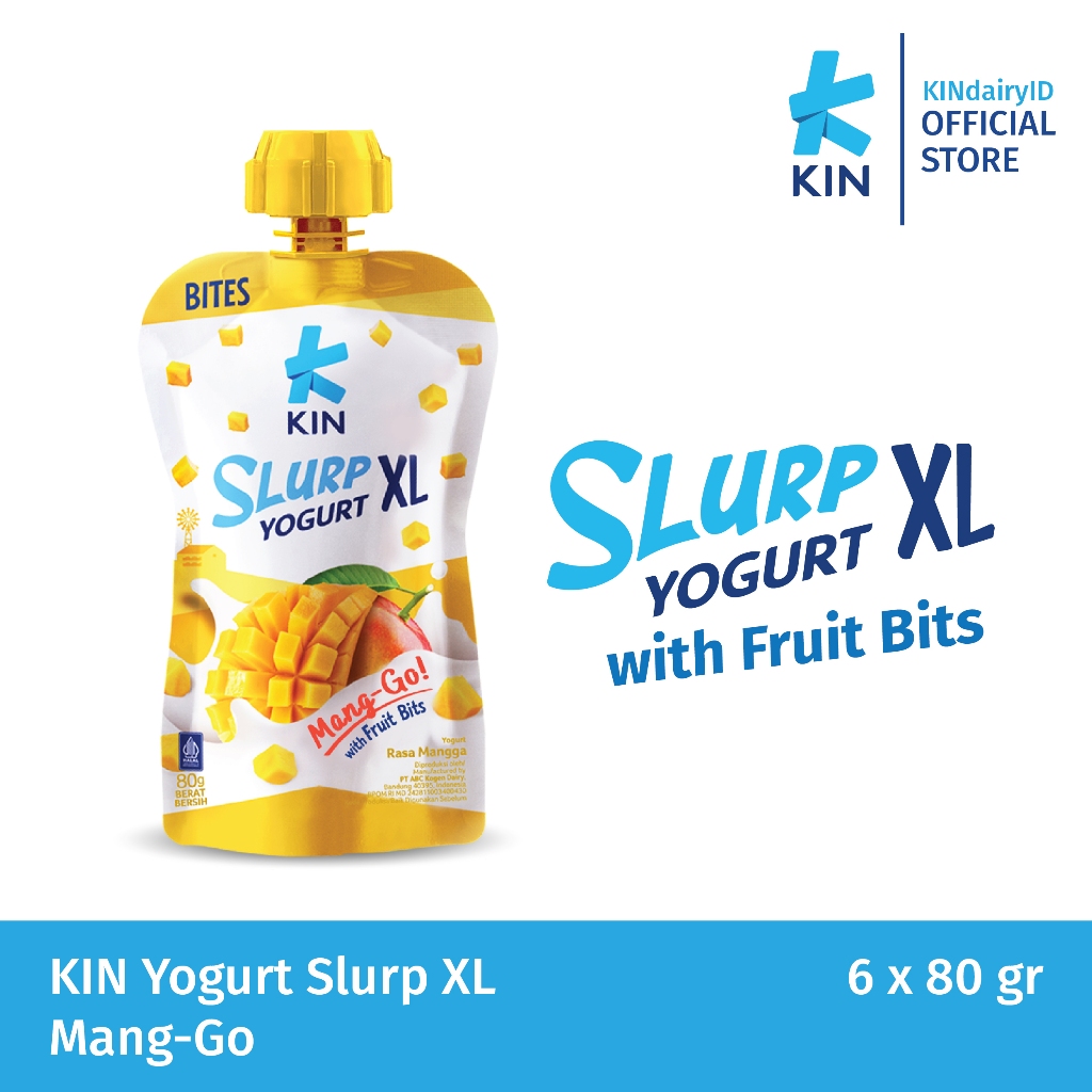 Jual KIN Yogurt Slurp XL Mango 6x80gr | Shopee Indonesia