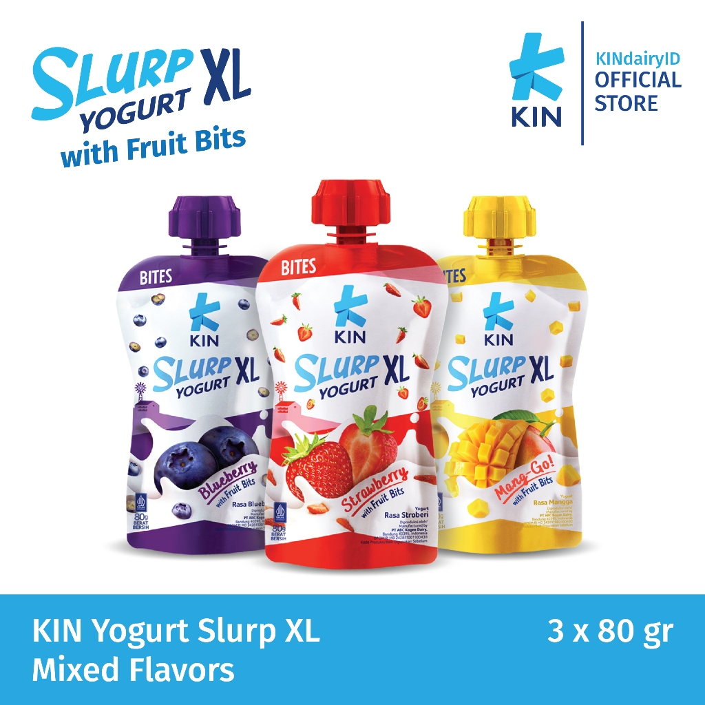 Jual KIN Yogurt Slurp XL Mixed Flavors 3x80gr | Shopee Indonesia