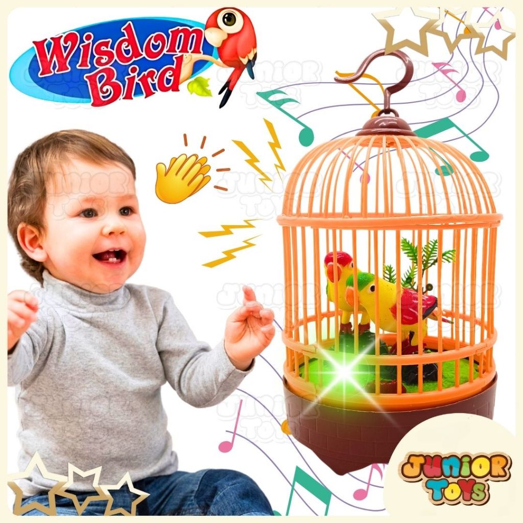 Jual Mainan Burung Dalam Sangkar Bunyi Suara Bird Cage Toys | Shopee ...