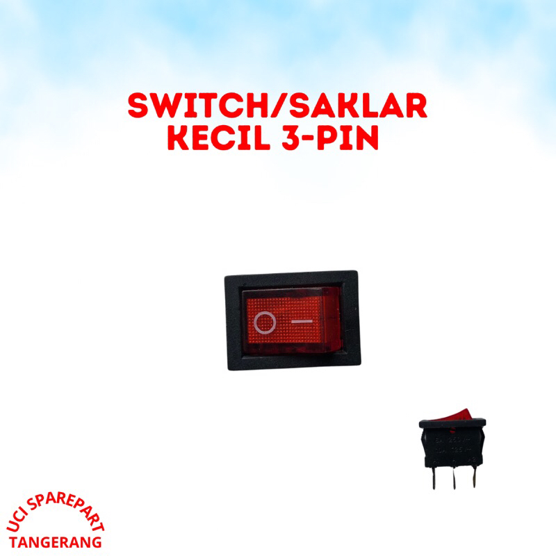 Jual ROCKER SWITCH 3 PIN SEGI MERAH LAMPU (SWITCH KARAOKE + LAMPU ...
