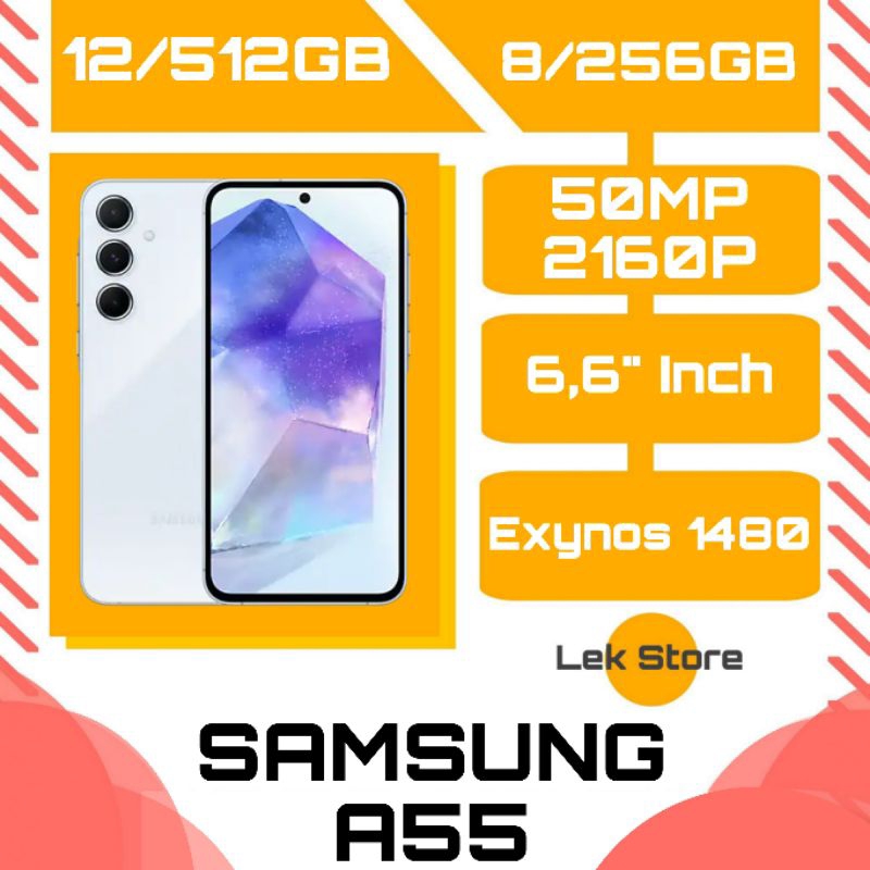 Jual SAMSUNG A55 5G RAM 12/256, 8/256GB -- GARANSI RESMI - FREE ...
