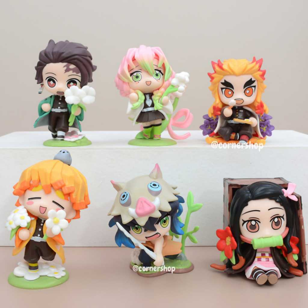 Jual [CornerShop] isi 6pc Figurine Demon Slayer Action Figur Miniatur ...