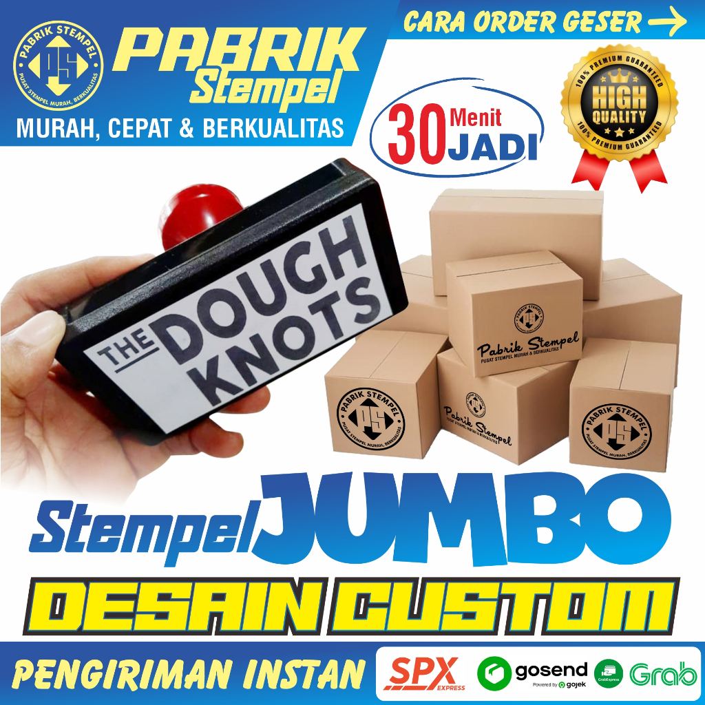 Jual Cetak Stempel Jumbo Custom Flash Cap Branding Kardus Packing ...