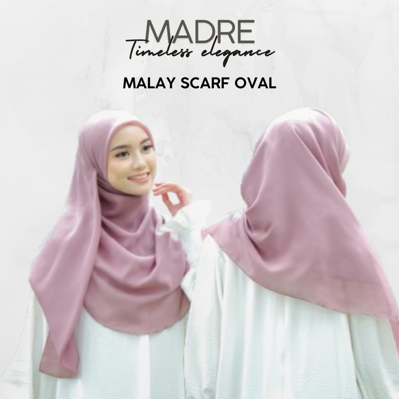Jual MADRE Malay Scarf JUMBO 130x130 Oval 2 sisi | Hijab segiempat Oval ...