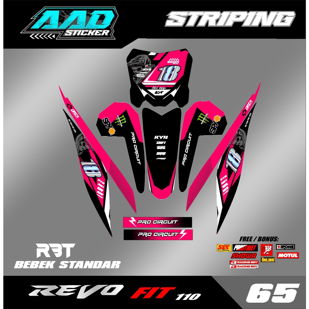 Jual STICKER STRIPING MOTOR RBT REVO FIT 110 RBT BEBEK MODIF SUPERMOTO ...