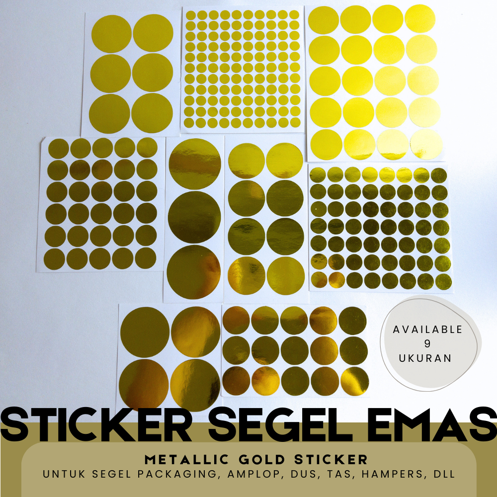 Jual Sticker Circle Gold - Segel Tempel Bulat Emas Lingkaran Stiker ...