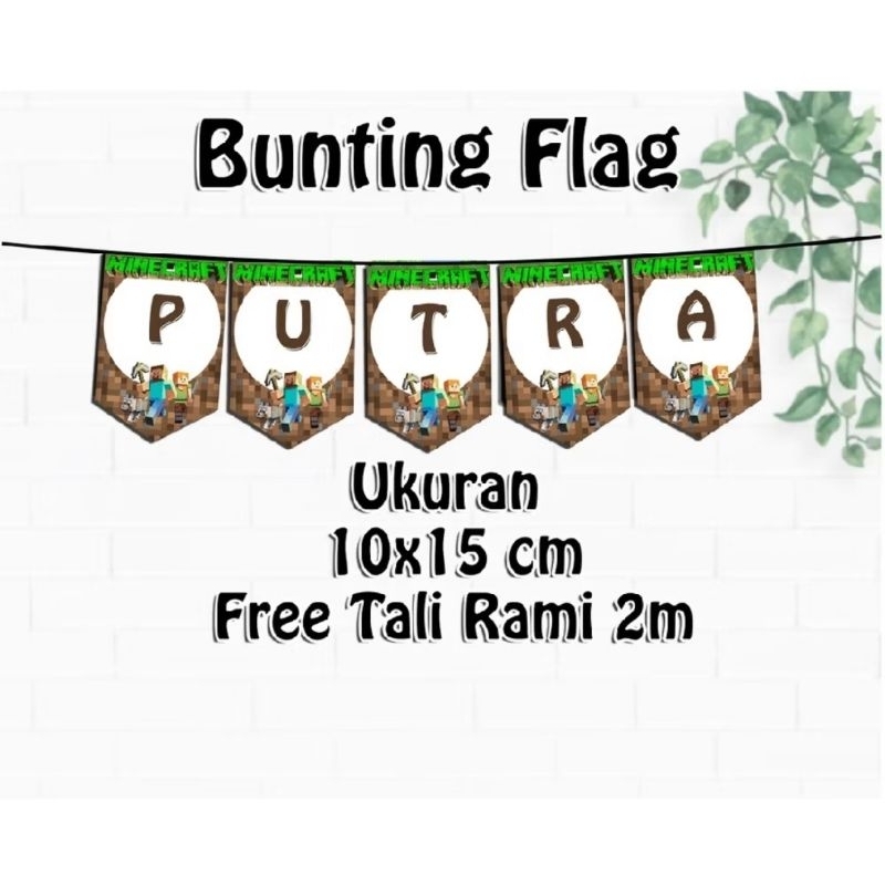 Jual Bunting Flag Huruf Tema Minecraft | Shopee Indonesia