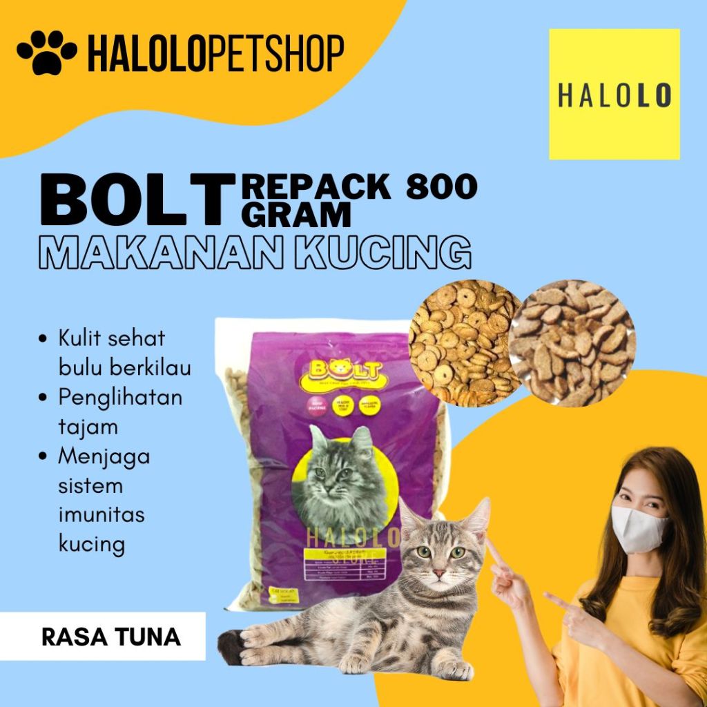 Jual BOLT Makanan Kucing Bolt Repack Re Pack Tuna Cat Food 800 Gram ...