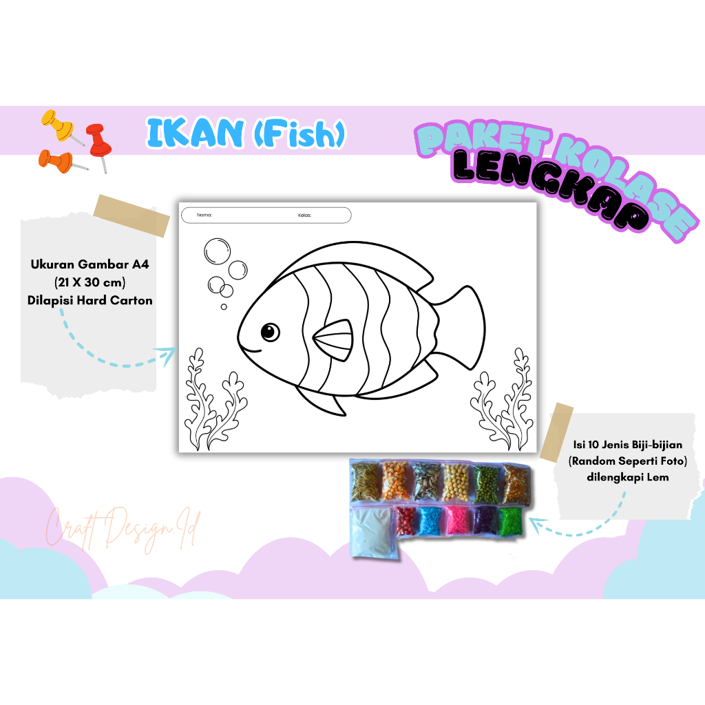 Jual PAKET KOLASE LENGKAP Kolase Biji-bijian Bahan Kerajinan Prakarya ...