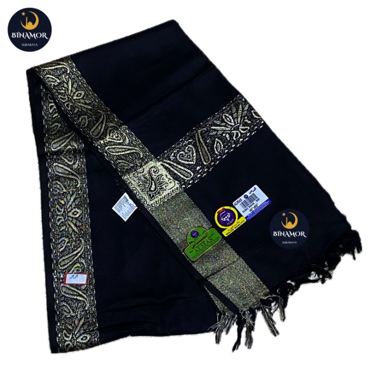 Jual Sorban Tristar Almas Kashmiri Black Gold | Shawl Almas Hitam 308F ...
