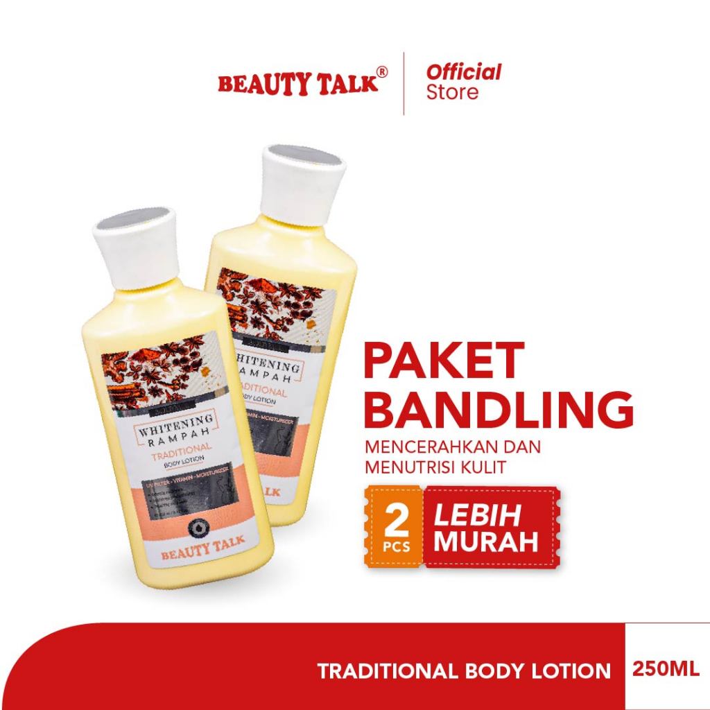Jual [BUNDLING HEMAT - 2 Pcs] BEAUTY TALK Whitening Lotion Rampah 250 ...