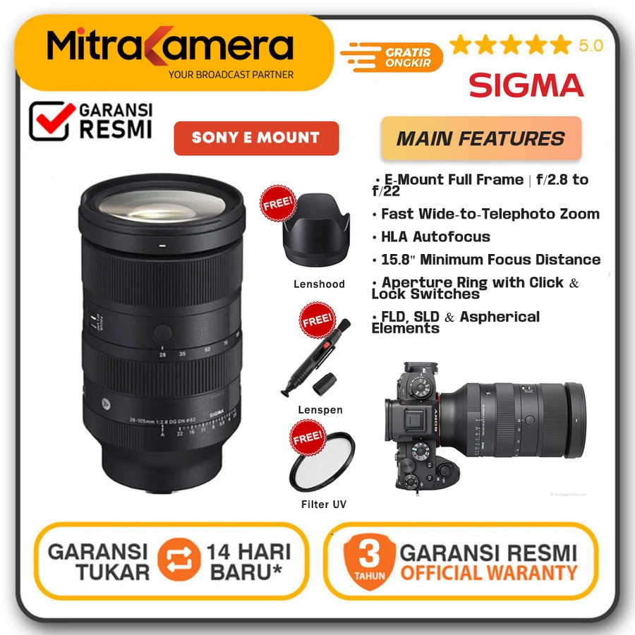 Jual Sigma 28-105mm f2.8 DG DN Art for Sony E Fullframe Sigma 28-105 mm ...