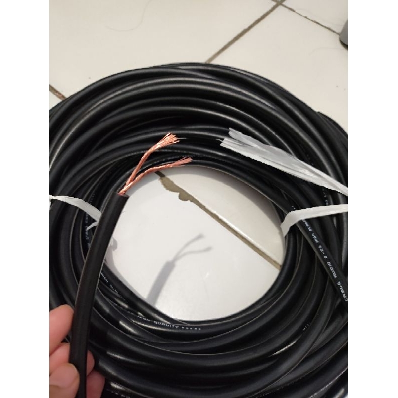 Jual KABEL LISTRIK/ AUDIO SERABUT TEBAL 2X2,5 (25METER) HITAM | Shopee ...