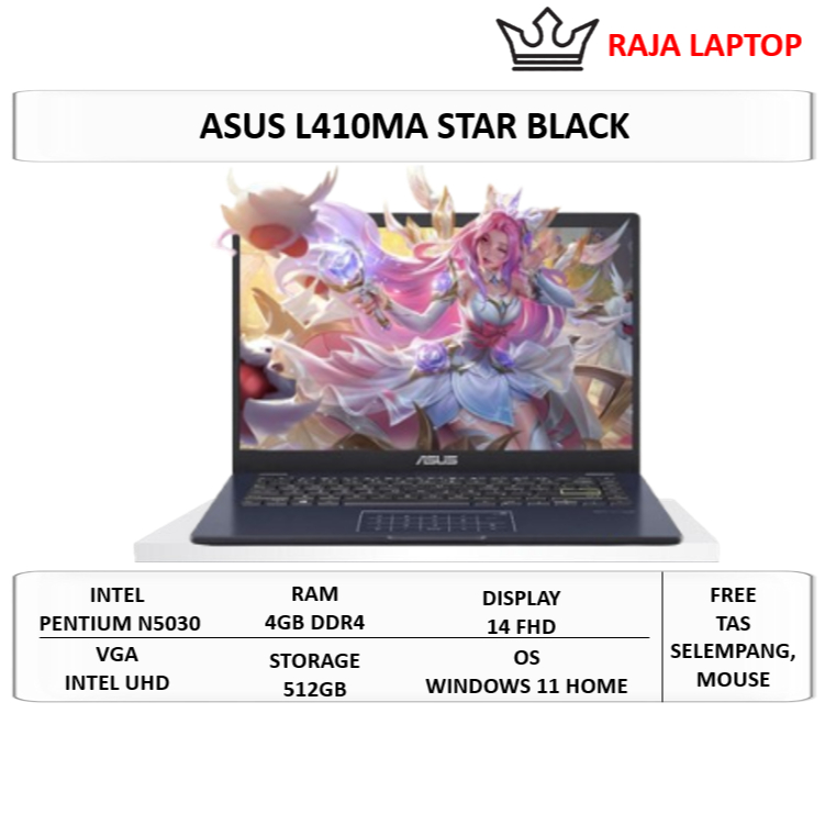 Jual Asus L410MA Intel Pentium Silver N5030 4GB 512GB SSD 14" FHD ...