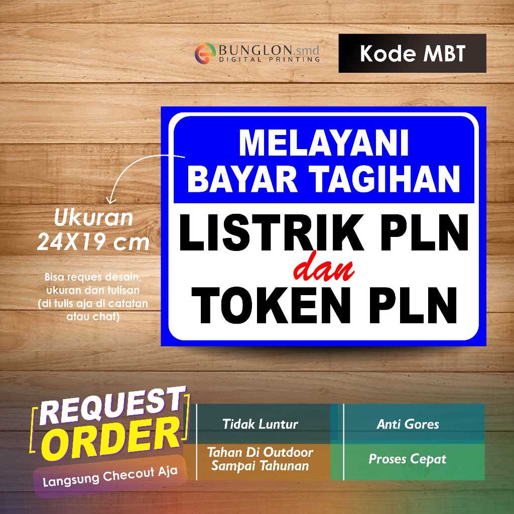 Jual STIKER MELAYANI BAYAR TAGIHAN LISTRIK PLN DAN TOKEN PLN + LAMINASI ...