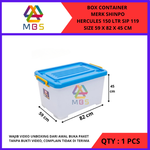 Jual BOX CONTAINER MERK SHINPO HERCULES 150 LTR SIP 119 SIZE 59 X 82 X ...