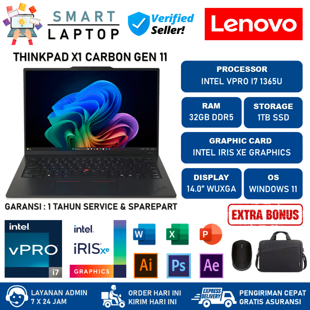 Jual Lenovo Thinkpad X1 Carbon Intel VPRO i7 1365U RAM 32GB 1TB SSD 14 ...