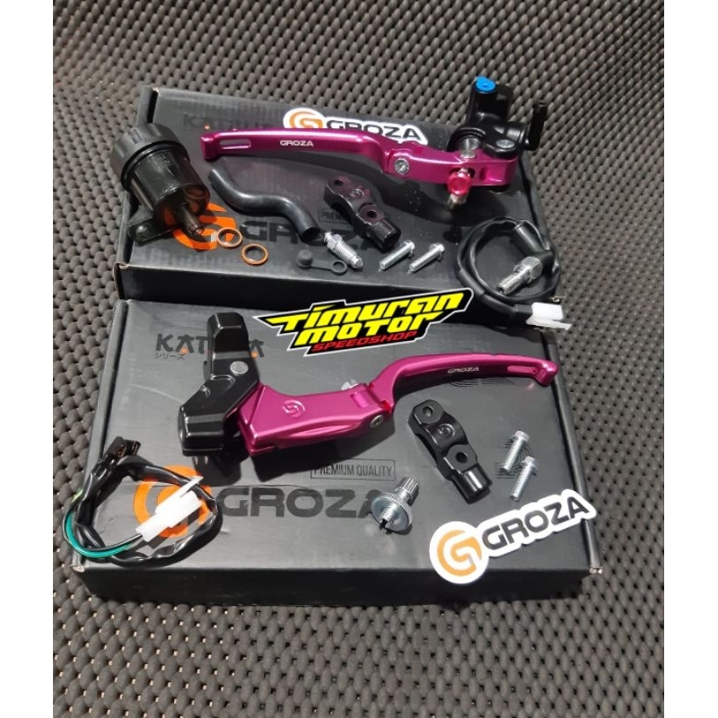 Jual MASTER REM GROZA KATANA 14 MM PINK SET HANDEL KIRI | Shopee Indonesia