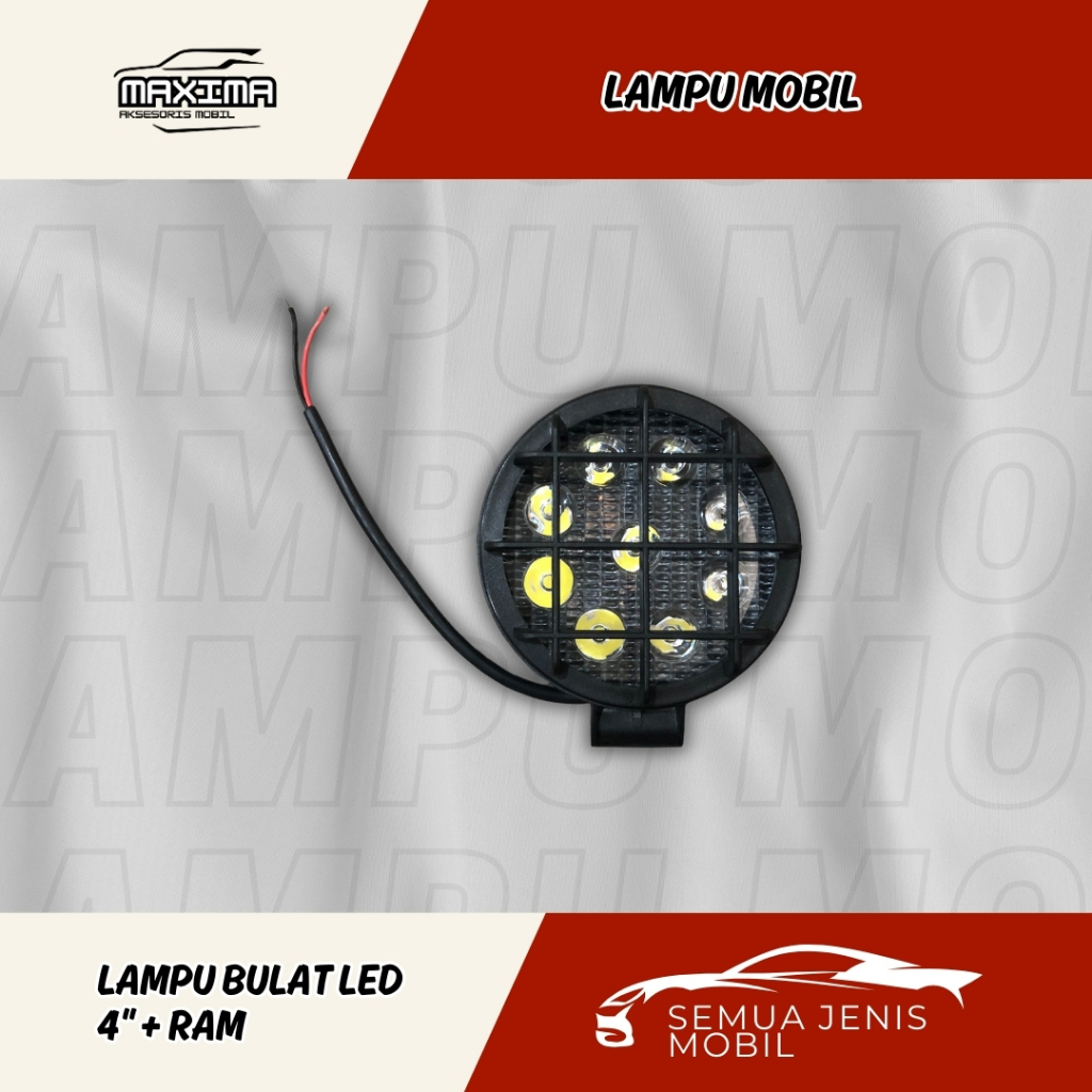 Jual Lampu Bulat LED 4° + RAM Semua Jenis Kendaraan Warna Putih Lampu ...