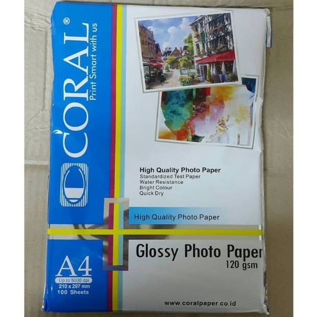 Jual KODE ZFCPA KERTAS FOTO GLOSSY A4 12 GSM CORAL GLOSSY PHOTO PAPER ...
