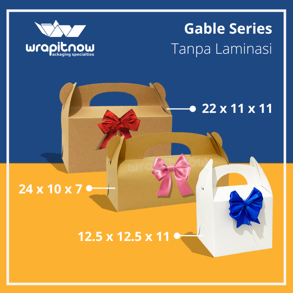 Jual Gable Box Kraft Ivory Hampers Toples Goodie Bag Souvenir Box ...