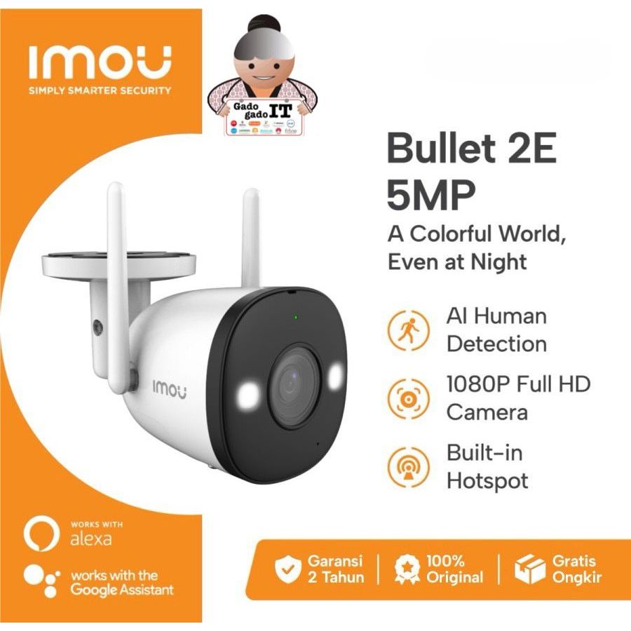 Jual IMOU BULLET 2E IP Camera Outdoor Kamera CCTV WIFI Color Night ...