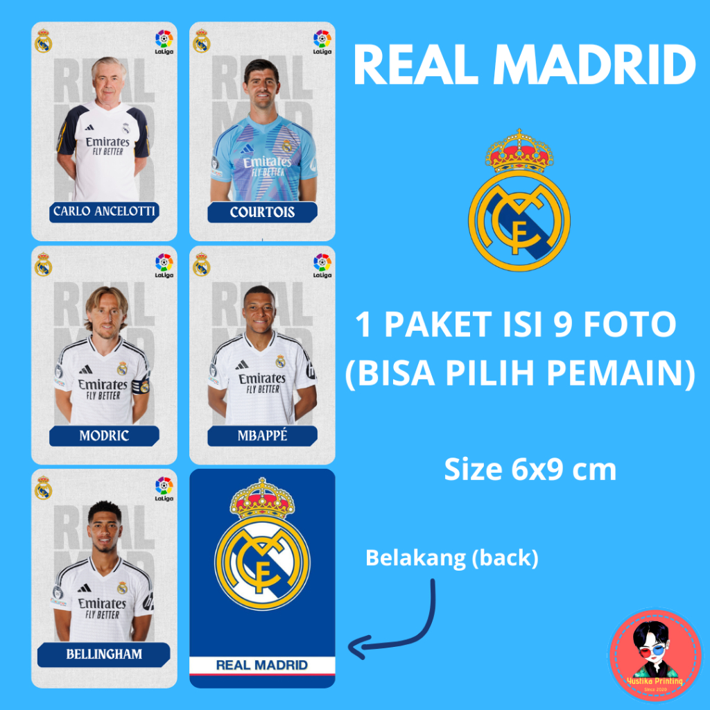 Jual (ISI 9 PCS) Kartu Bola Pemain Bola Real Madrid / Kartu Bola Soccer ...