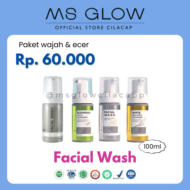 Jual Ms glow facial wash / facial wash ms glow original / facial wash ...