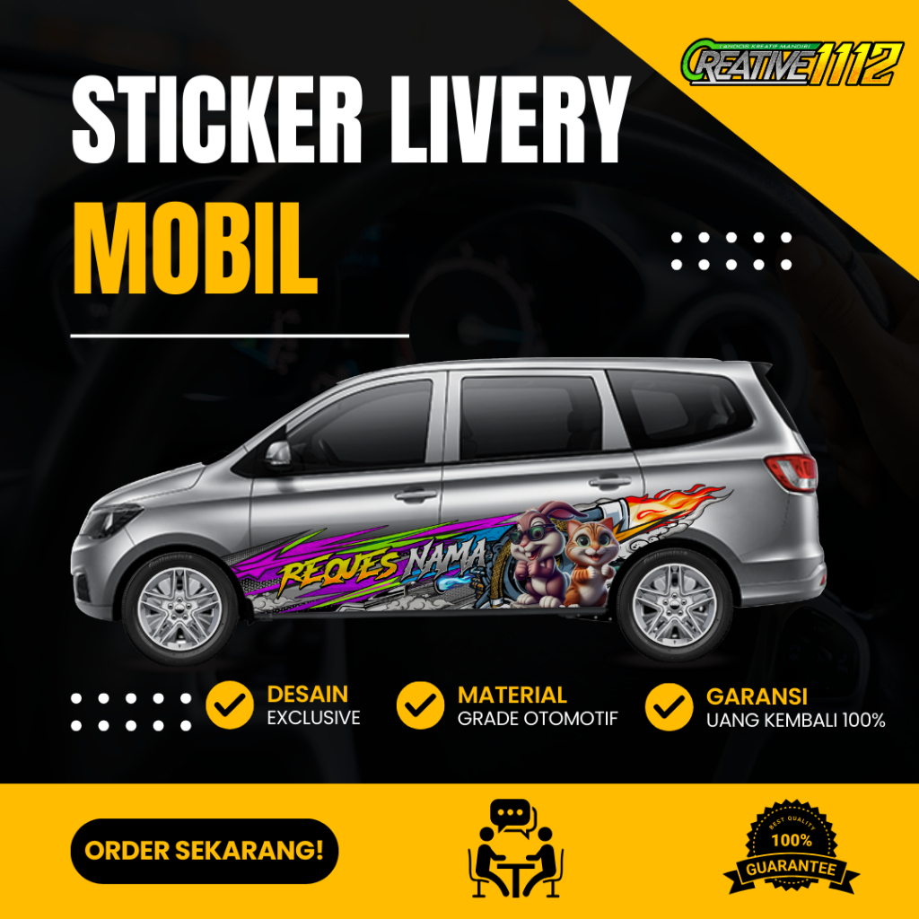 Jual EXCLUSIVE! STIKER LIVERY MOBIL MEWAH WULING CONFERO MERAH HITAM ...